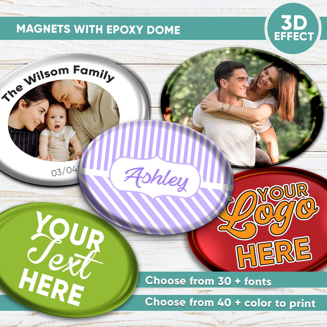 Custom Soft Epoxy Oval Magnet 3D Effect Personalized Oval-shaped Fridge ...