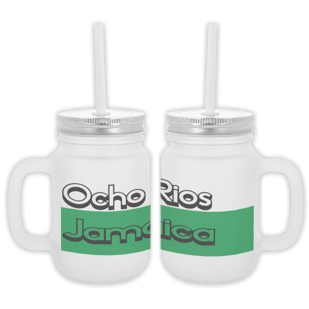 Ocho Rios Jamaica Frosted Mason Jar Gift Rectangle Graphic - Etsy