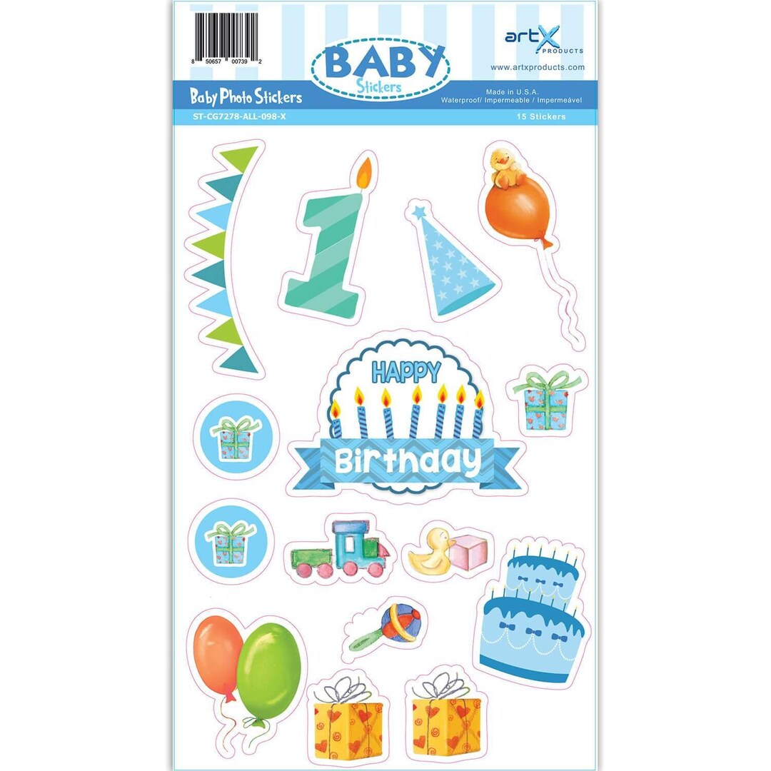 Sticker Baby Boy First Year Birthday Vinyl Waterproof Scrapbook - Etsy