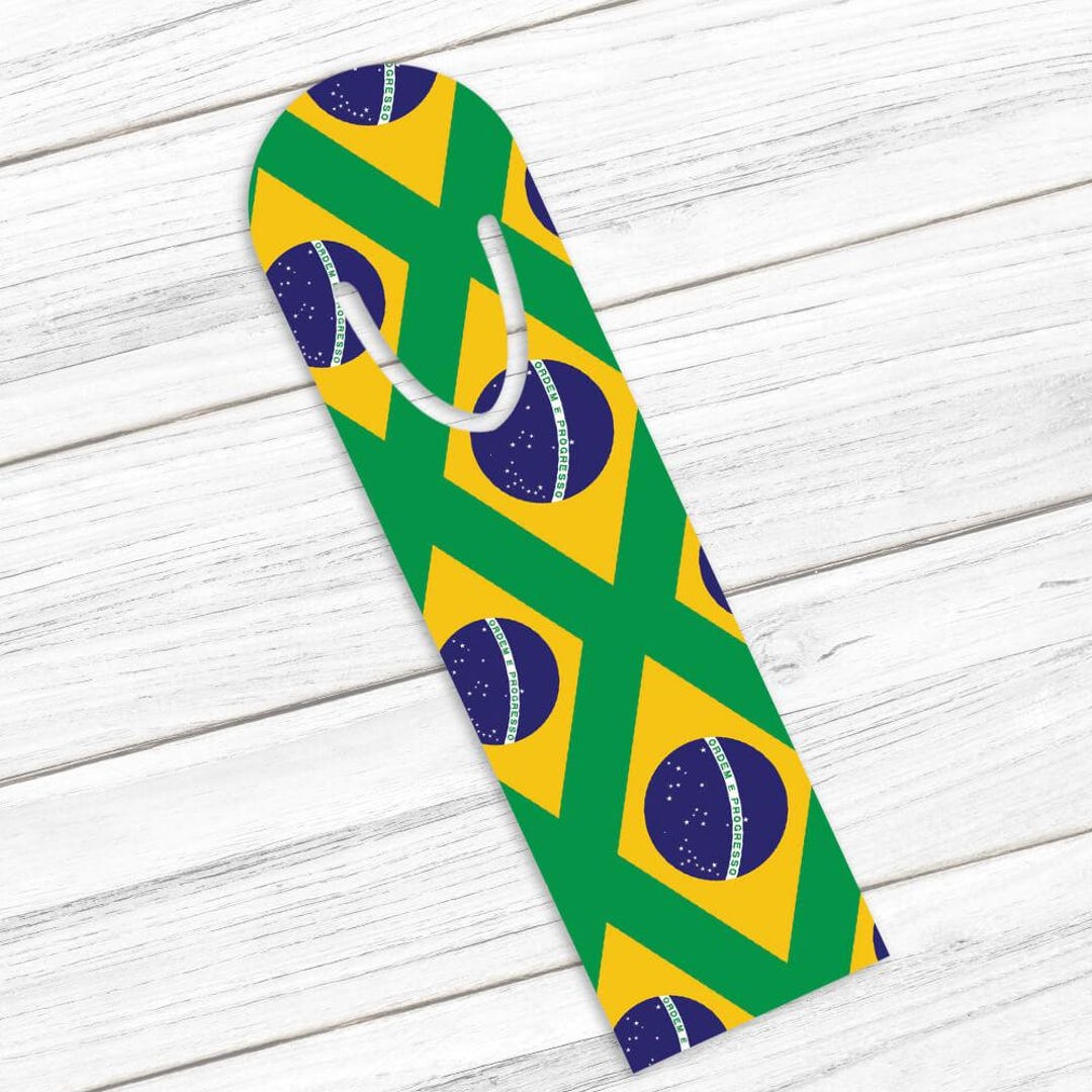 Abstract Brazilian Flag Brazil Brasil Bookmark Slim Aluminum Gift ...