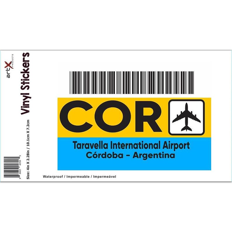 Argentina Taravella Airport Cordoba COR Sticker Gift Travel Airline ...