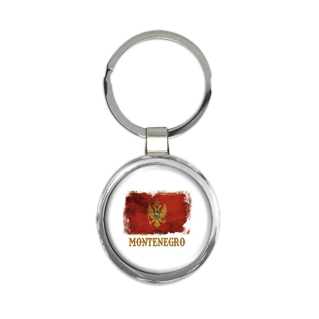 Montenegro Montenegrin Flag Gift Round Keychain Proud European Country ...