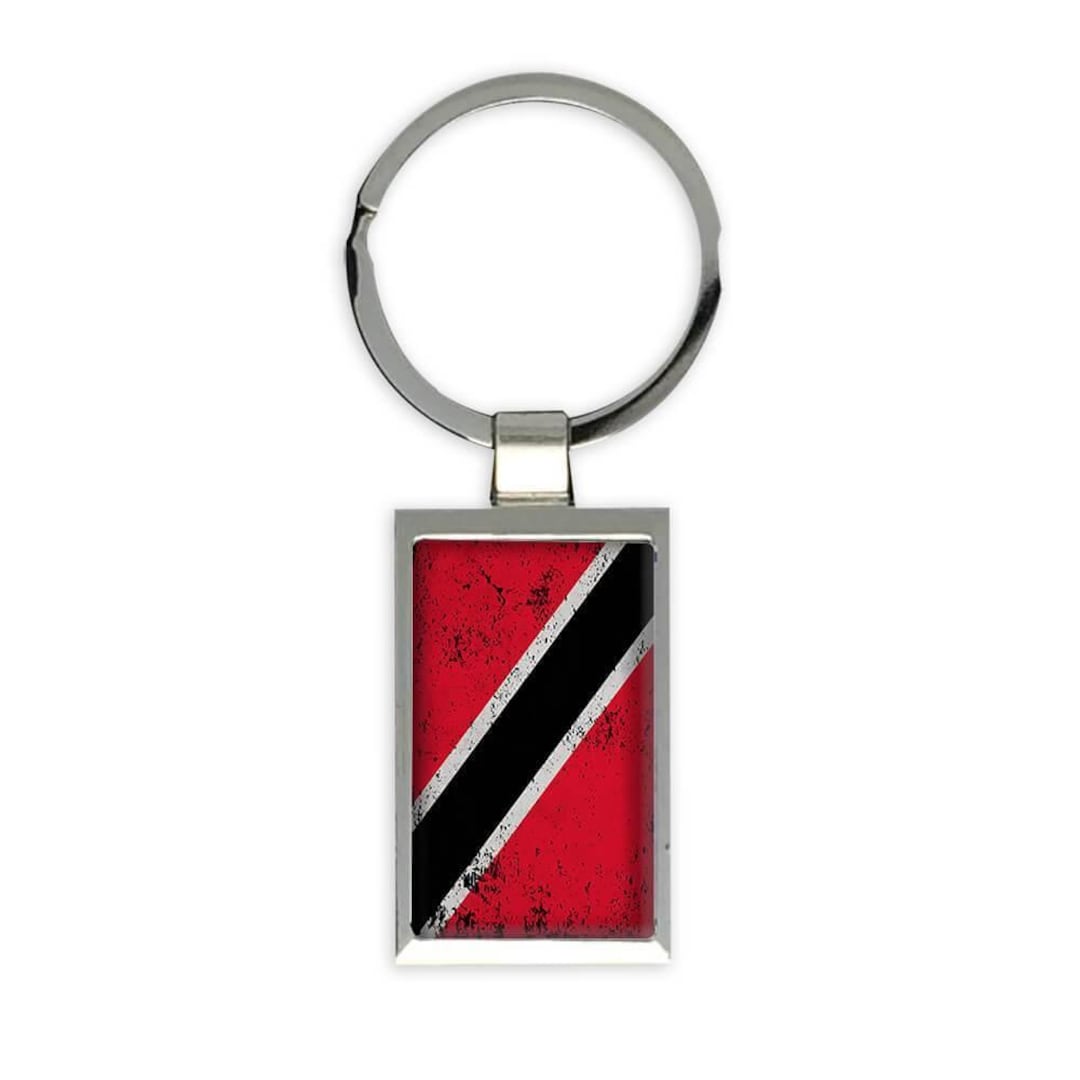 Trinidad and Tobago Gift Rectangular Keychain Flag Retro Artistic ...
