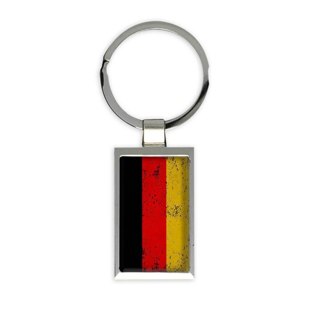Germany Gift Rectangular Keychain Flag Retro Artistic German Expat ...