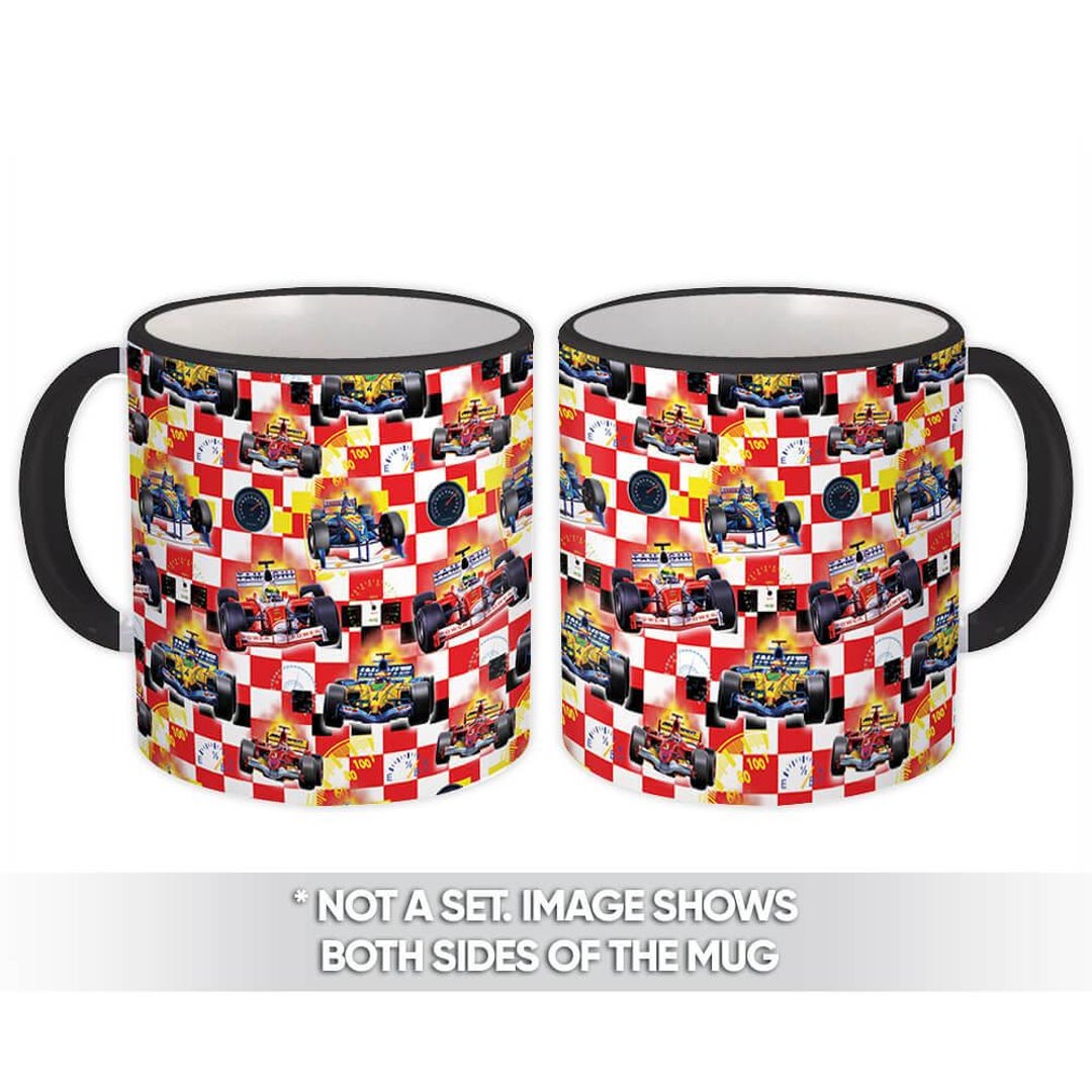 Racing Car Mug Gift Boys Hobby Grand Premium Rally Pattern Child Teens ...