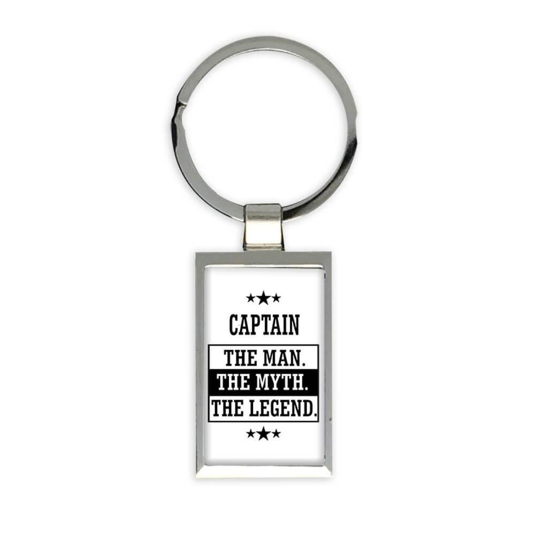 CAPTAIN Gift Rectangular Keychain the Man Myth Legend Office Work ...