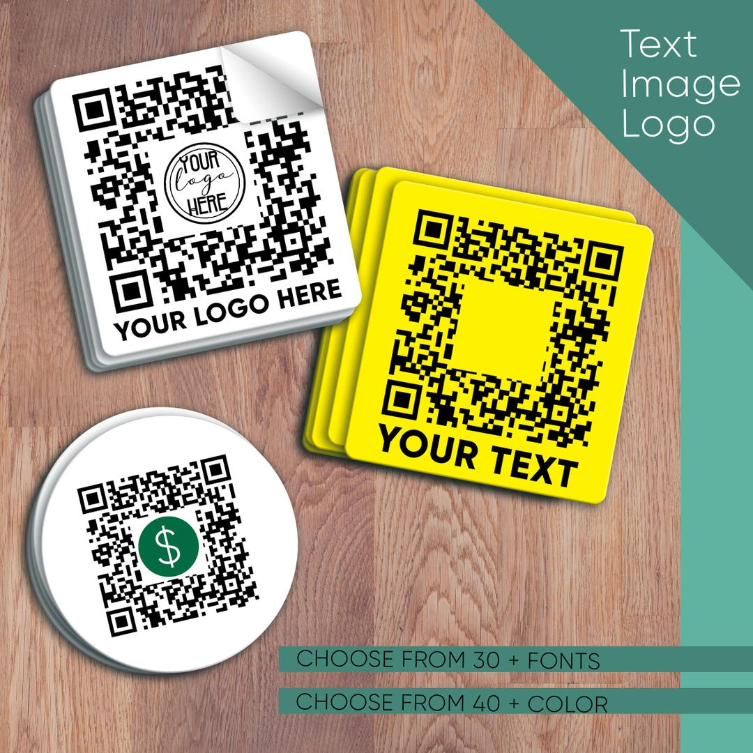 Custom Vinyl Round QR Code Label Personalized Promoting Your Business ...