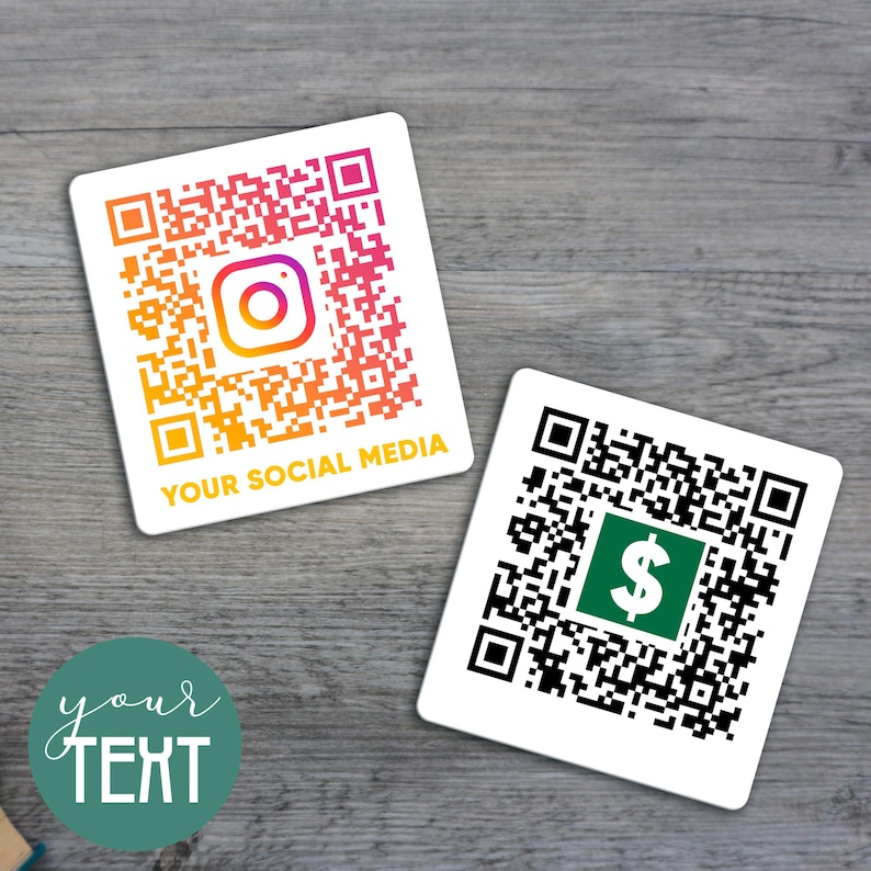 Custom Vinyl Round QR Code Label Personalized Promoting Your Business ...