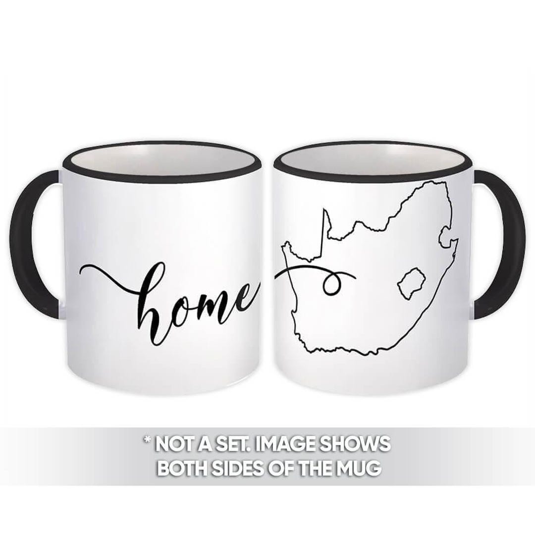 South Africa Home Map Mug Gift African Epat Country Souvenir Outline ...