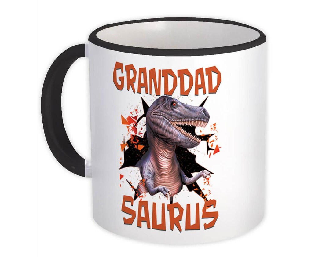 T Rex GRANDDAD Saurus Mug Gift Grandpa Grandfather Family Dinosaur ...