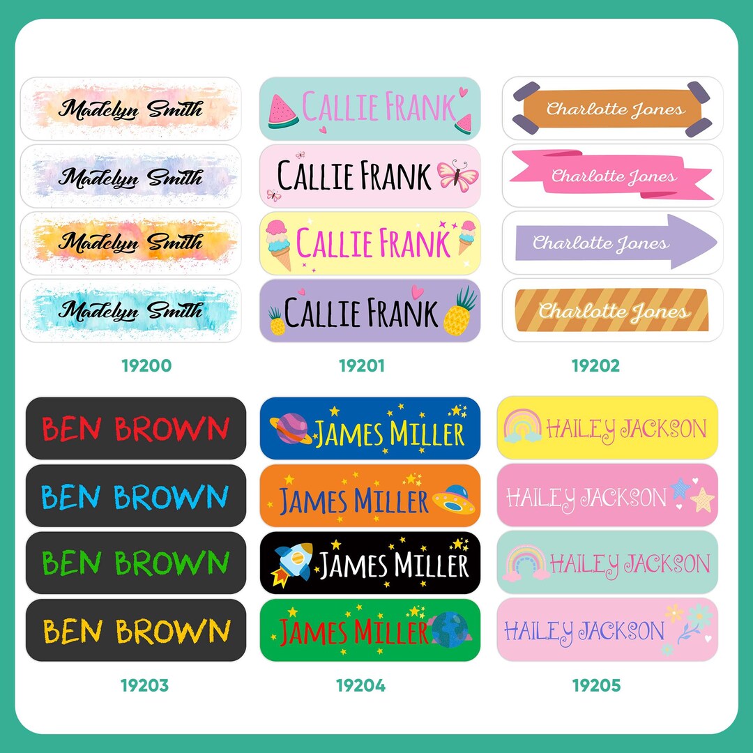 80 School Supplies Labels Personalized Back to School Name Stickers ...