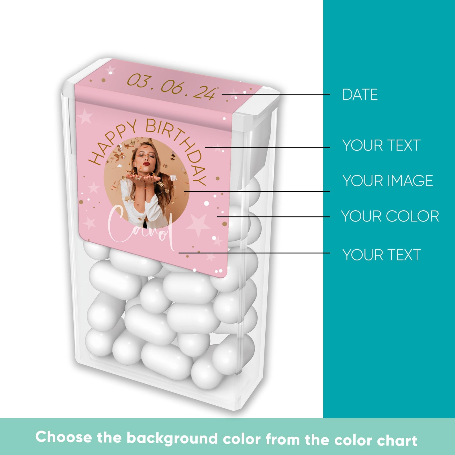 Personalized 24 Mint Label Sticker Bulk Custom Tag Label Party Favor ...