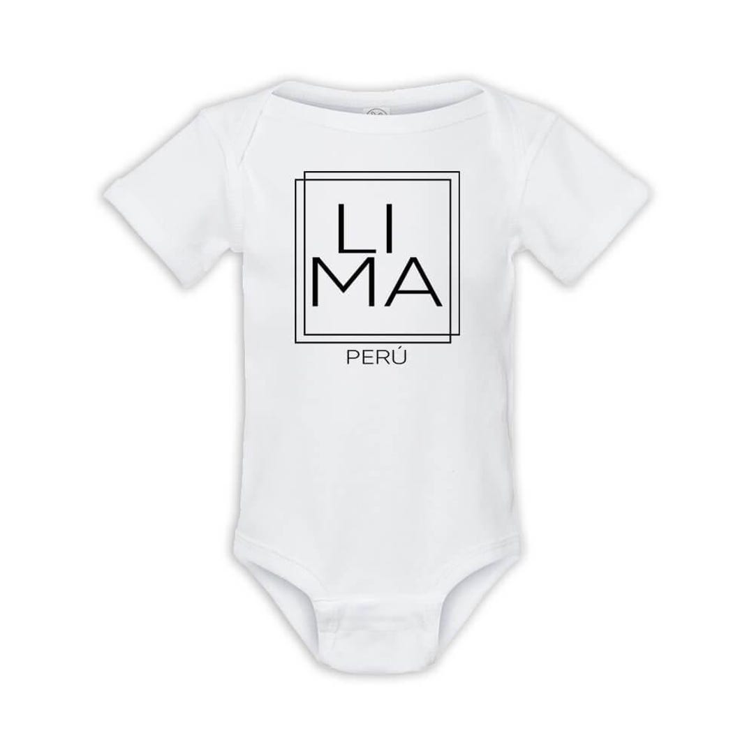 LIMA Peru Baby Bodysuit Gift Square Modern Minimalist Font - Etsy