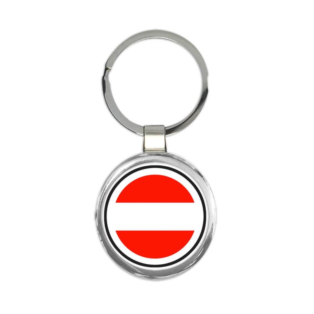 Austria Gift Round Keychain Flag Never Underestimate the Power Austrian ...