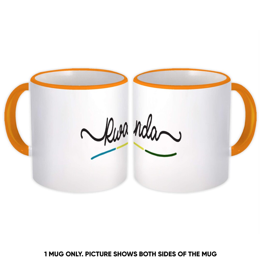 Rwanda Flag Colors Mug Gift Rwandan Travel Expat Country Minimalist ...