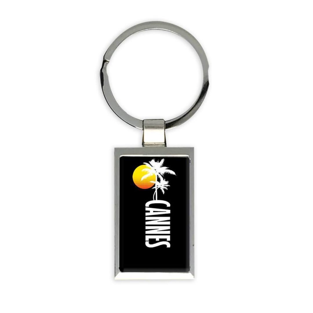 Cannes Gift Rectangular Keychain France Tropical Beach Travel Souvenir ...