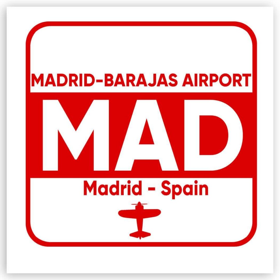 Spain Madrid-barajas Airport Madrid MAD Sticker Gift Travel Airline ...