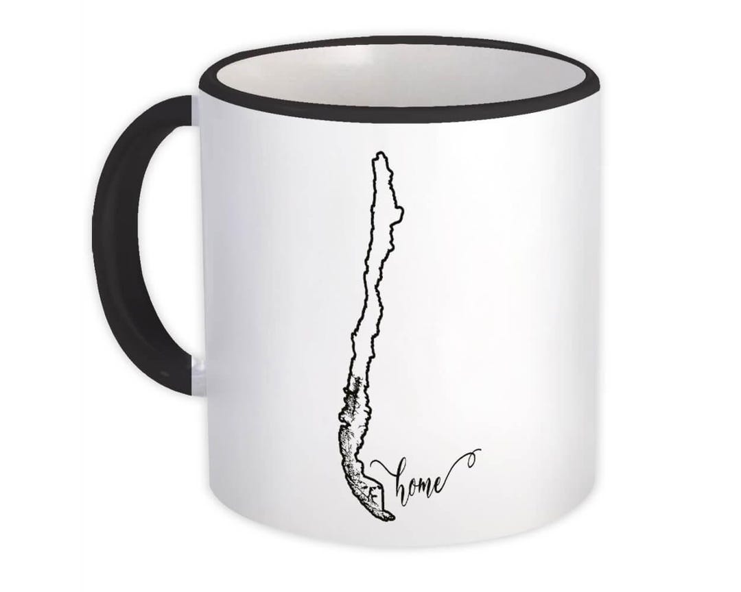 Chile Mug Gift Country Map Outline Home Expat - Etsy