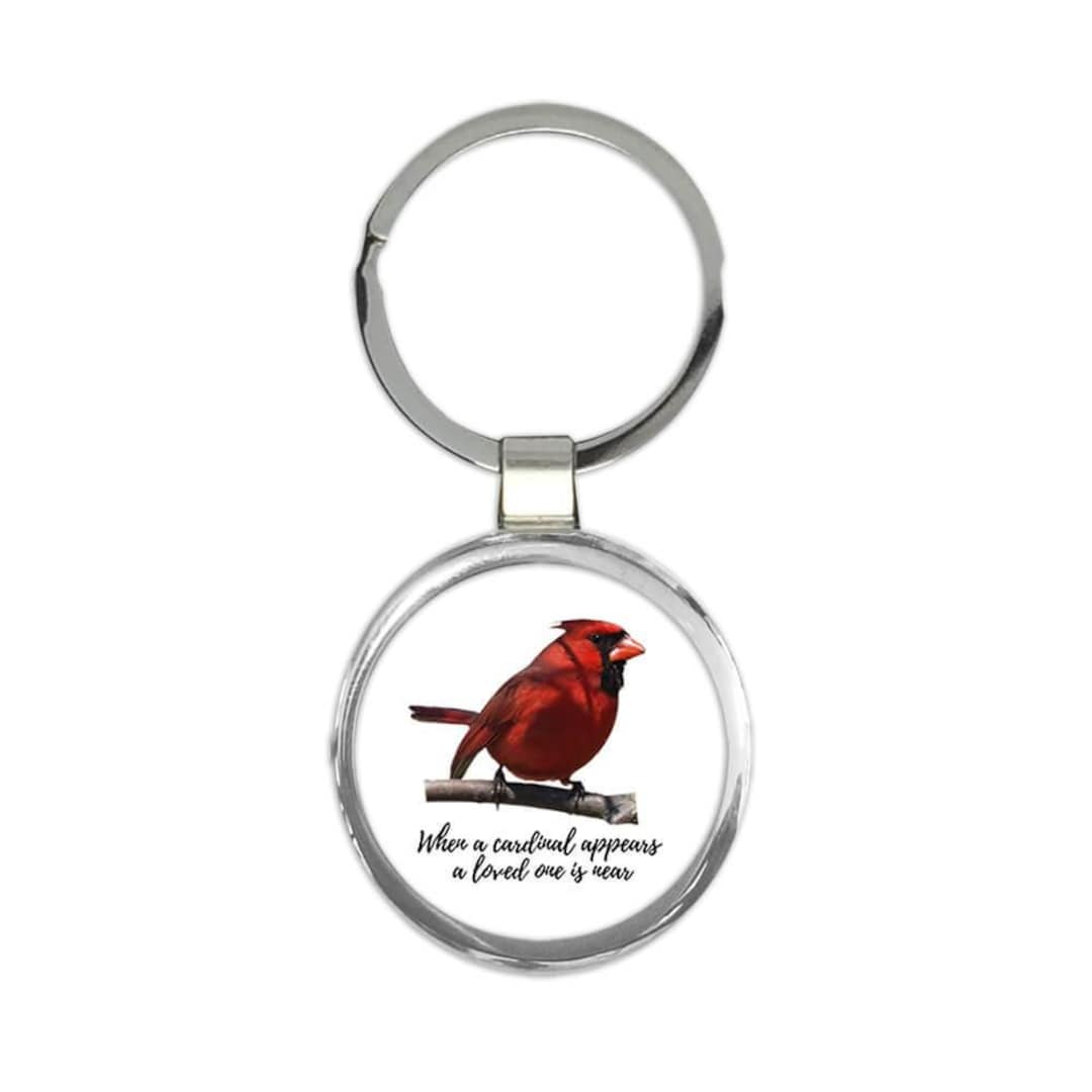 When a Cardinal Appear Gift Round Keychain Lost Loved One Rememberance ...