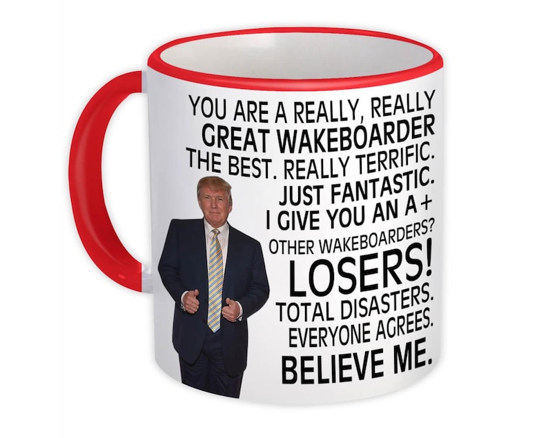 Wakeboarding Gift Funny Trump Mug Great Wakeboarder Birthday Christmas ...