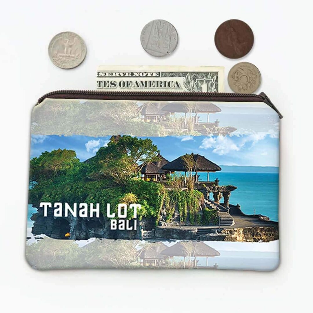 BALI INDONESIA Coin Purse Gift Tanah Lot Temple Flag Indonesian ...