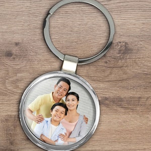 Personalized Metal Keychain, Custom Round Key Fob, Wedding Favor ...