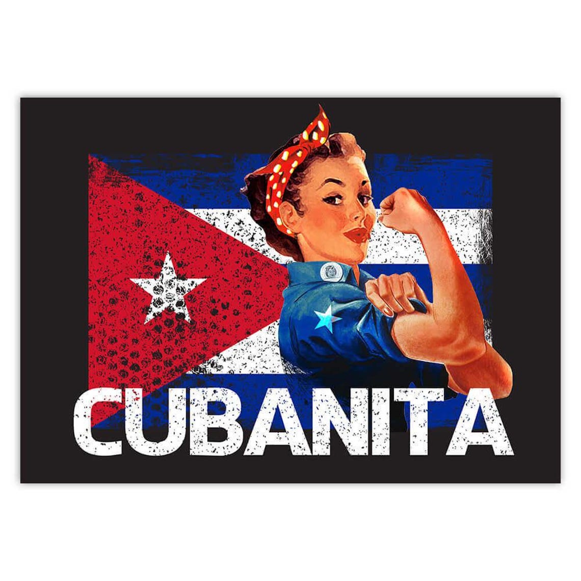 Cuban Woman Cubanita Sticker Gift Cuba Flag Patriotic Independence ...