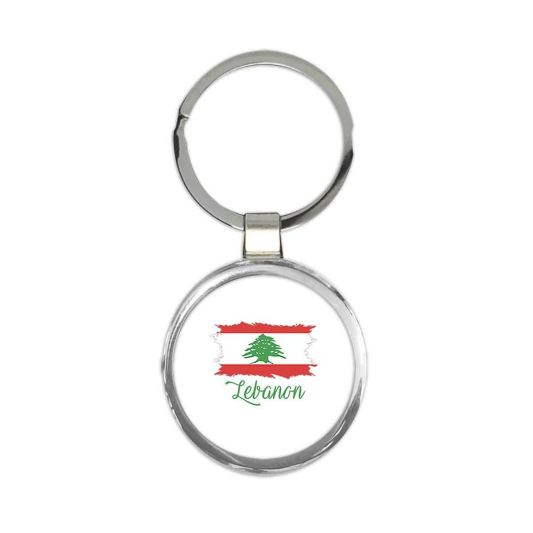 Lebanon Flag Gift Round Keychain Lebanese Country Expat - Etsy