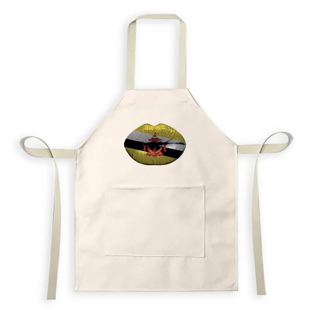 Lips Bruneian Flag Apron Gift Brunei Darussalam Expat Country for Her ...