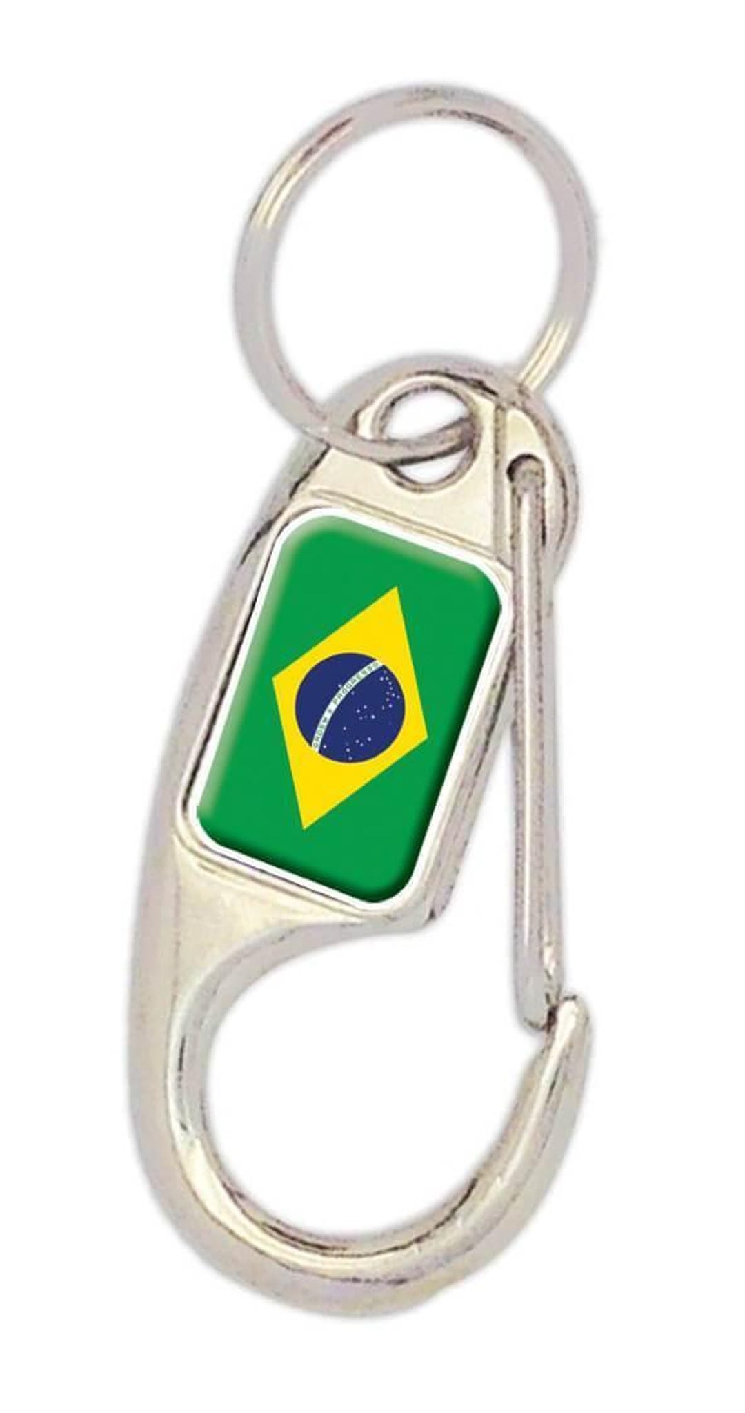 Flag of Brazil Gift Carabiner Metallic Keychain Brasil Brazilian ...