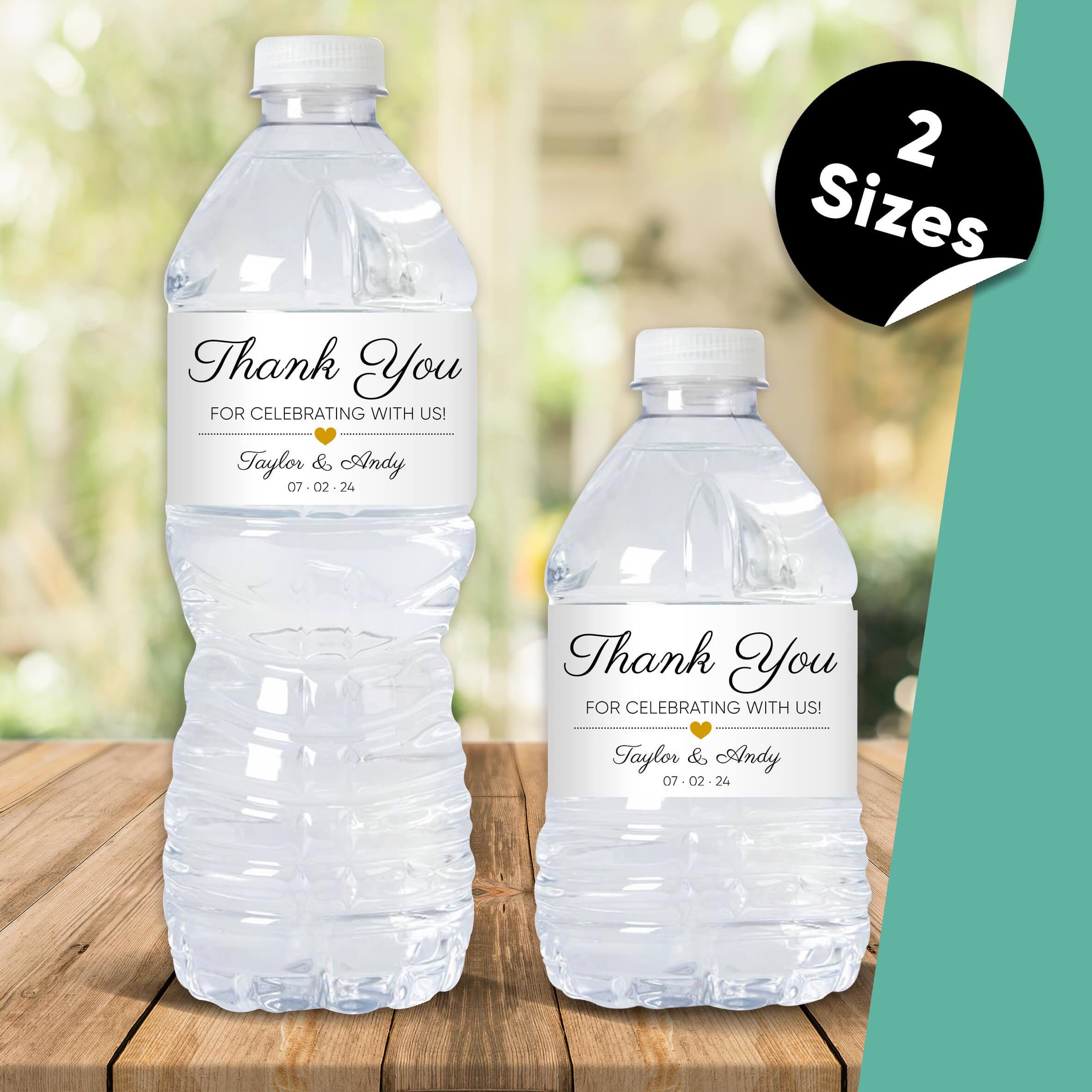 24 Personalized Vinyl Water Bottle Labels, Customized Wedding Bottle ...