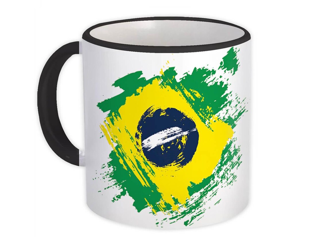 Abstract Brazil Mug Gift Flag Brasil Artistic Souvenir Cup - Etsy