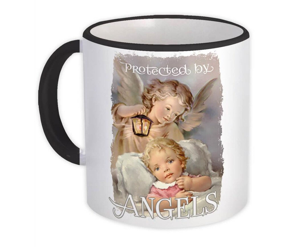 Victorian Angel Guardian Angel Mug Gift Vintage Retro Protected by ...