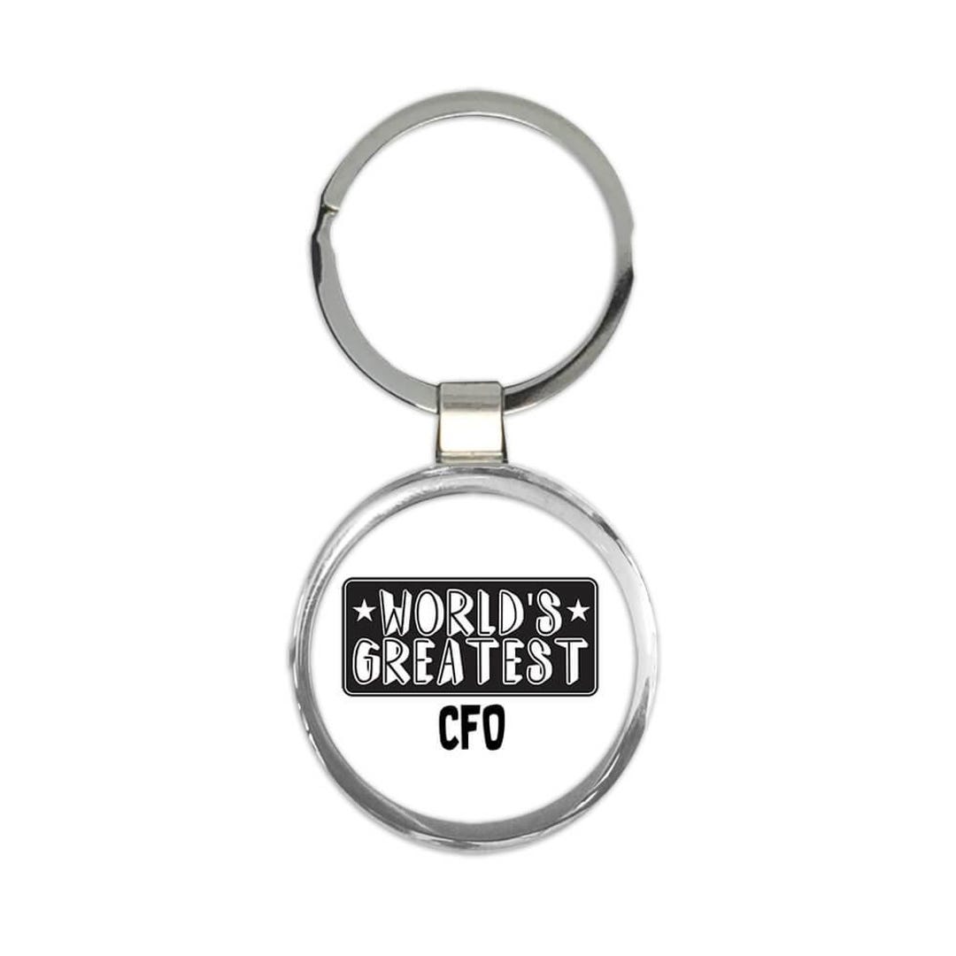 World Greatest CFO Gift Round Keychain Work Christmas Birthday Office ...