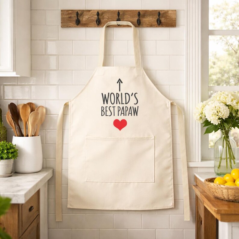 Worlds Best COOK Apron Gift Heart Love Family Work Christmas Birthday ...