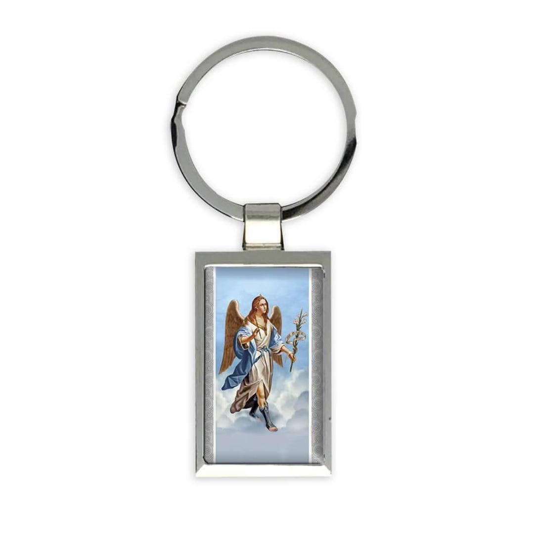 Saint Gabriel the Archangel Gift Rectangular Keychain Catholic Angel ...
