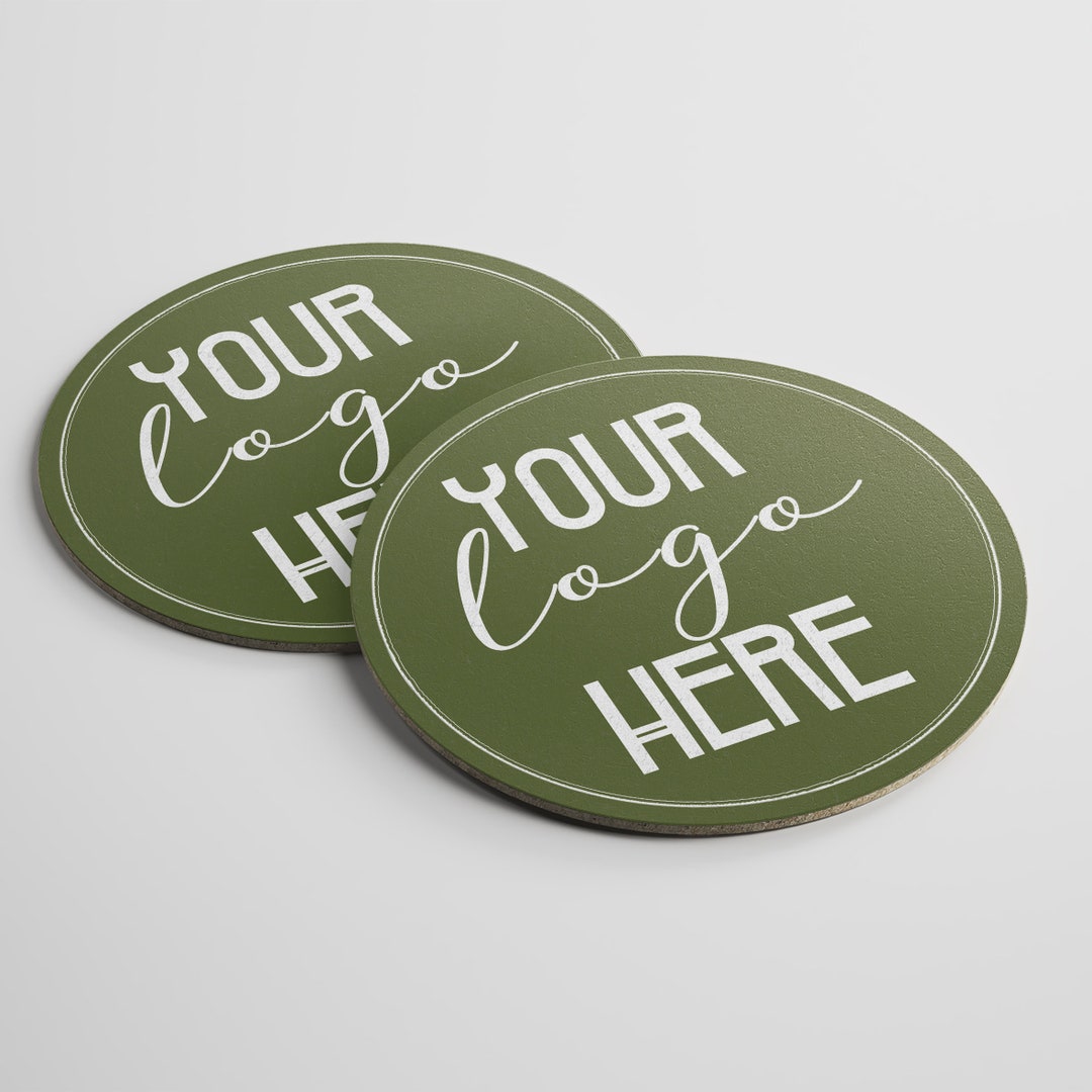 Set of 4 Personalized Round Coaster, Custom Name Drink Coaster, Bottom ...