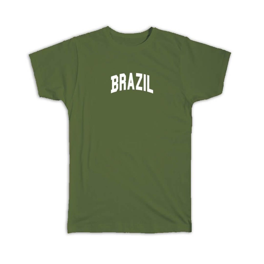 Brazil T-shirt Gift Flag College Script Calligraphy Country Brazilian Expat - Etsy