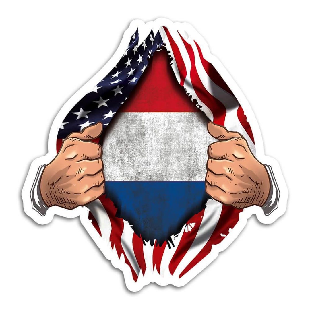 Netherlands Sticker Gift Flag USA Chest American Dutch Expat Country - Etsy