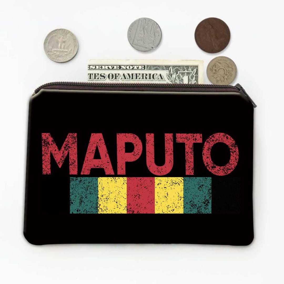 Maputo Mozambique Coin Purse Gift Retro Colors Squares - Etsy