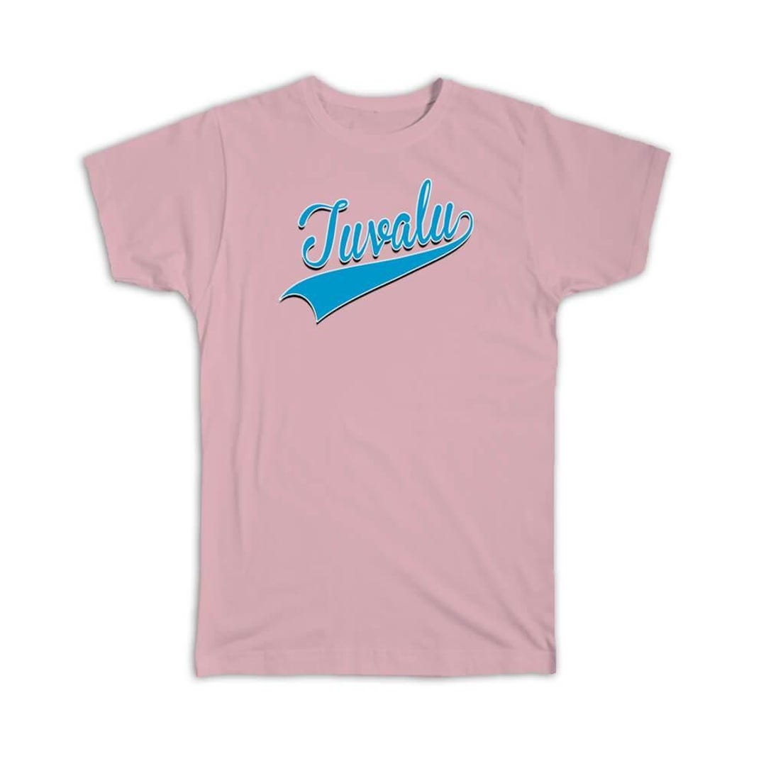 Tuvalu T-shirt Gift Flag Varsity Script Baseball Beisbol Country Pride ...