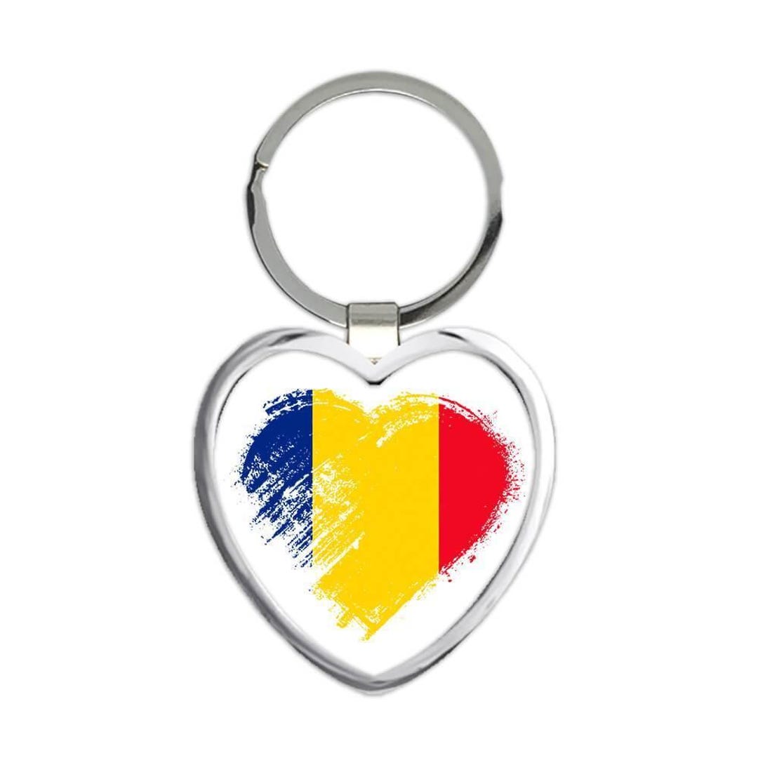 Romanian Heart Gift Heart Keychain Romania Country Expat Flag Patriotic ...
