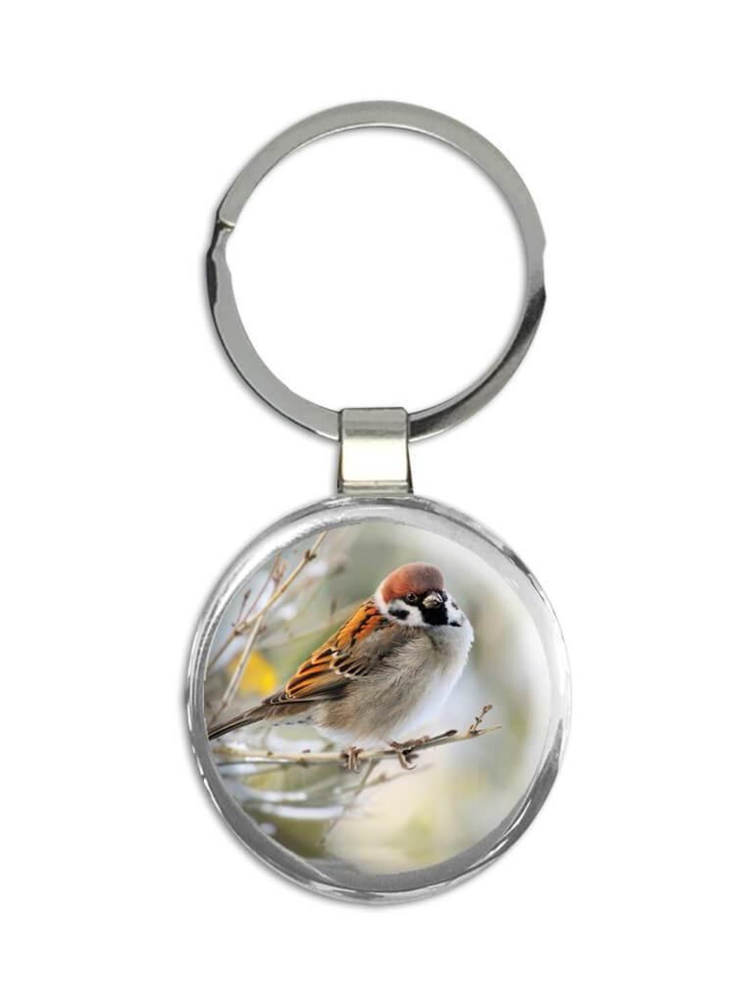 Personalized Sparrow Bird Photo Keychain Personalized Bird Lover Gift ...