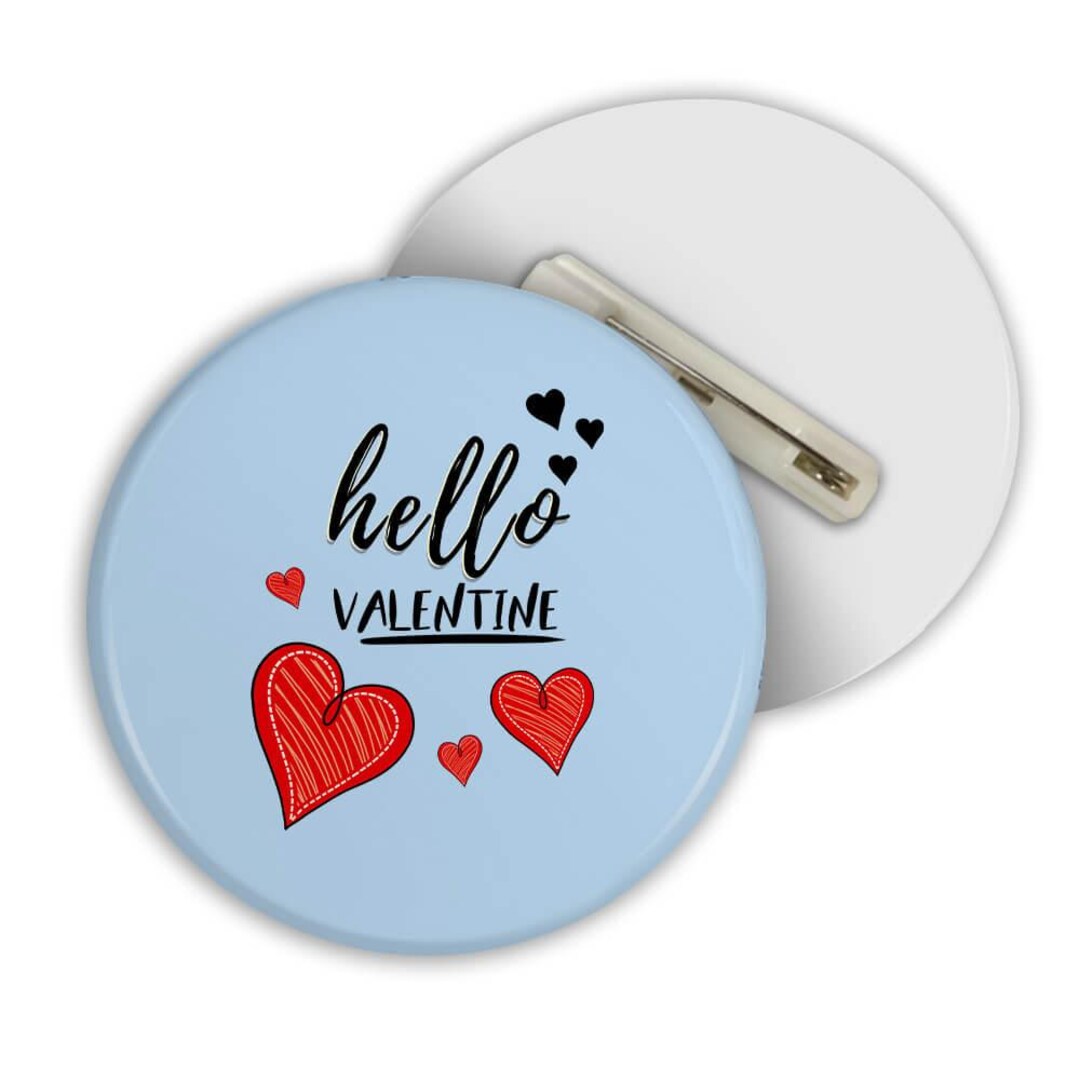 Heart Hello Valentine Buttons RFP Gift Valentines Day Love Romantic ...