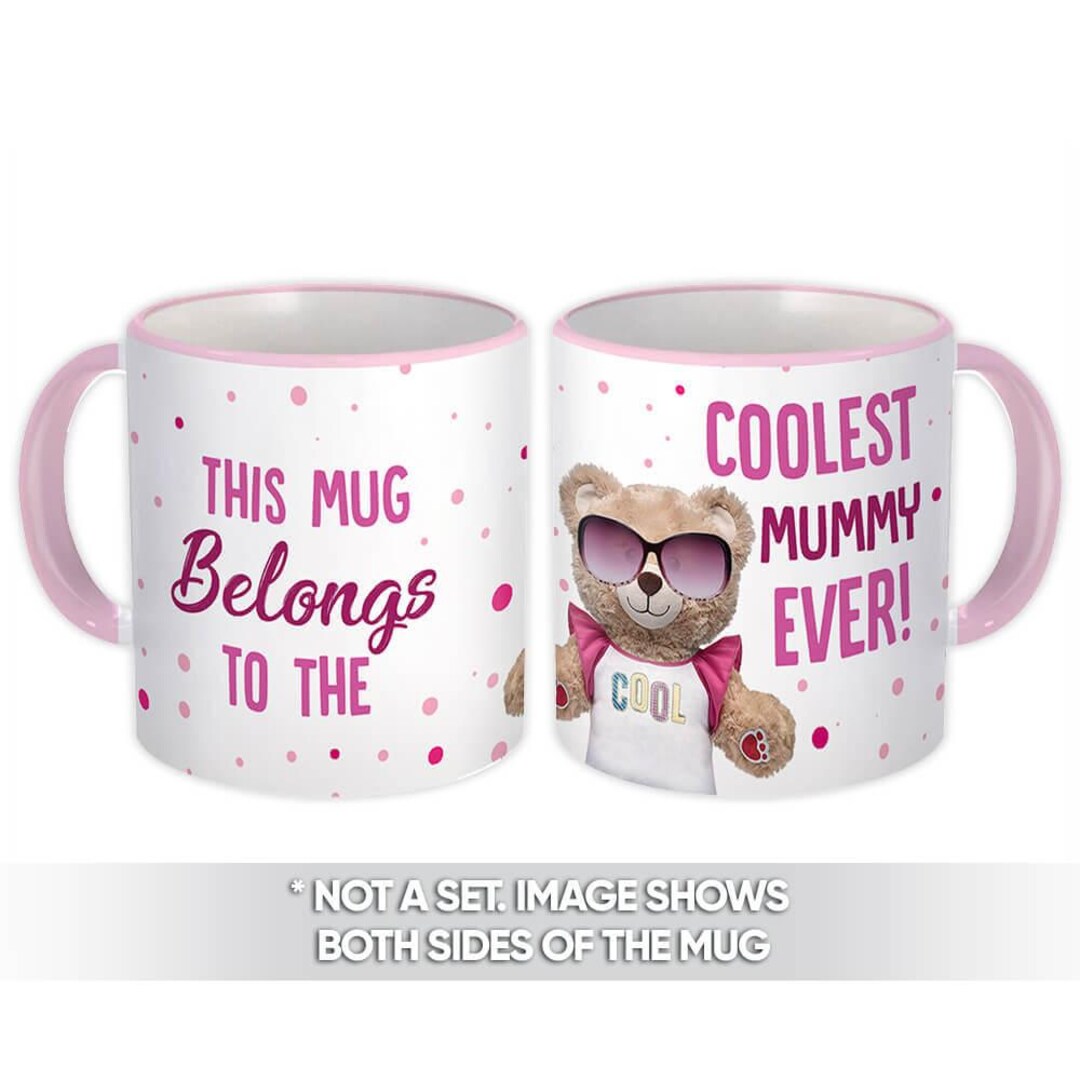 Coolest MUMMY Ever Bear Mug Gift Best Family Christmas Birthday Funny ...