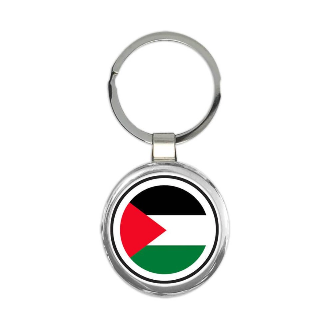 Palestine Gift Round Keychain Flag Never Underestimate Power ...