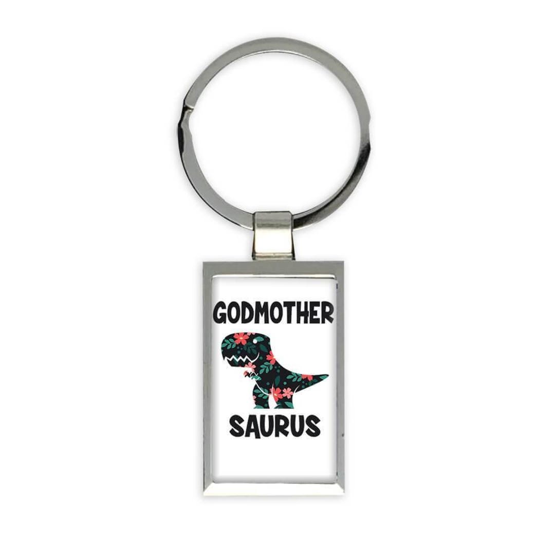 GODMOTHER Saurus Gift Rectangular Keychain Birthday Dinosaur T Rex Cute ...