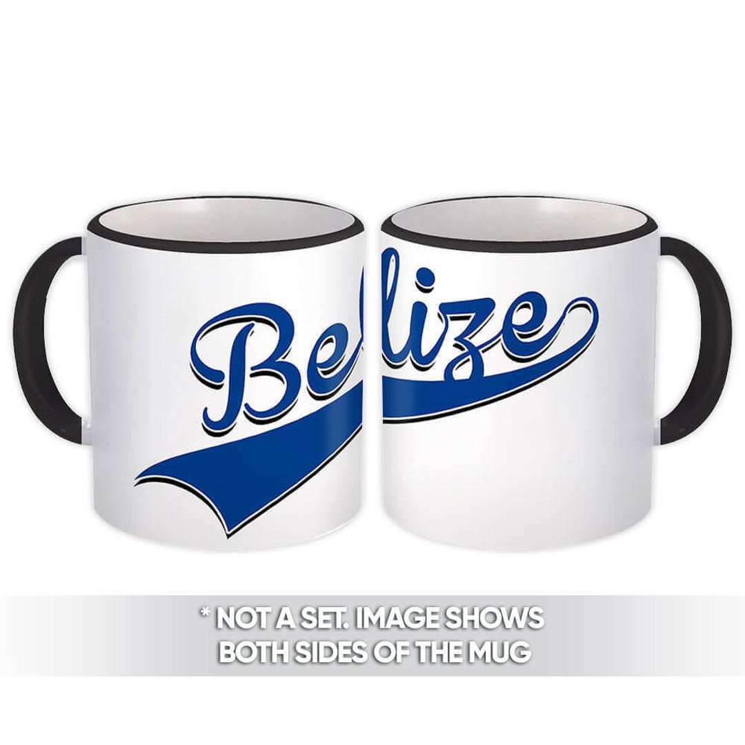 Belize Mug Gift Flag Varsity Script Baseball Beisbol Country Pride ...