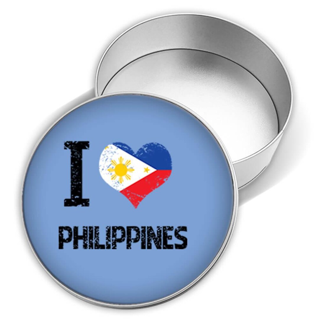 I Love Philippines Gift Round Heart Flag Country Crest Filipino Expat ...