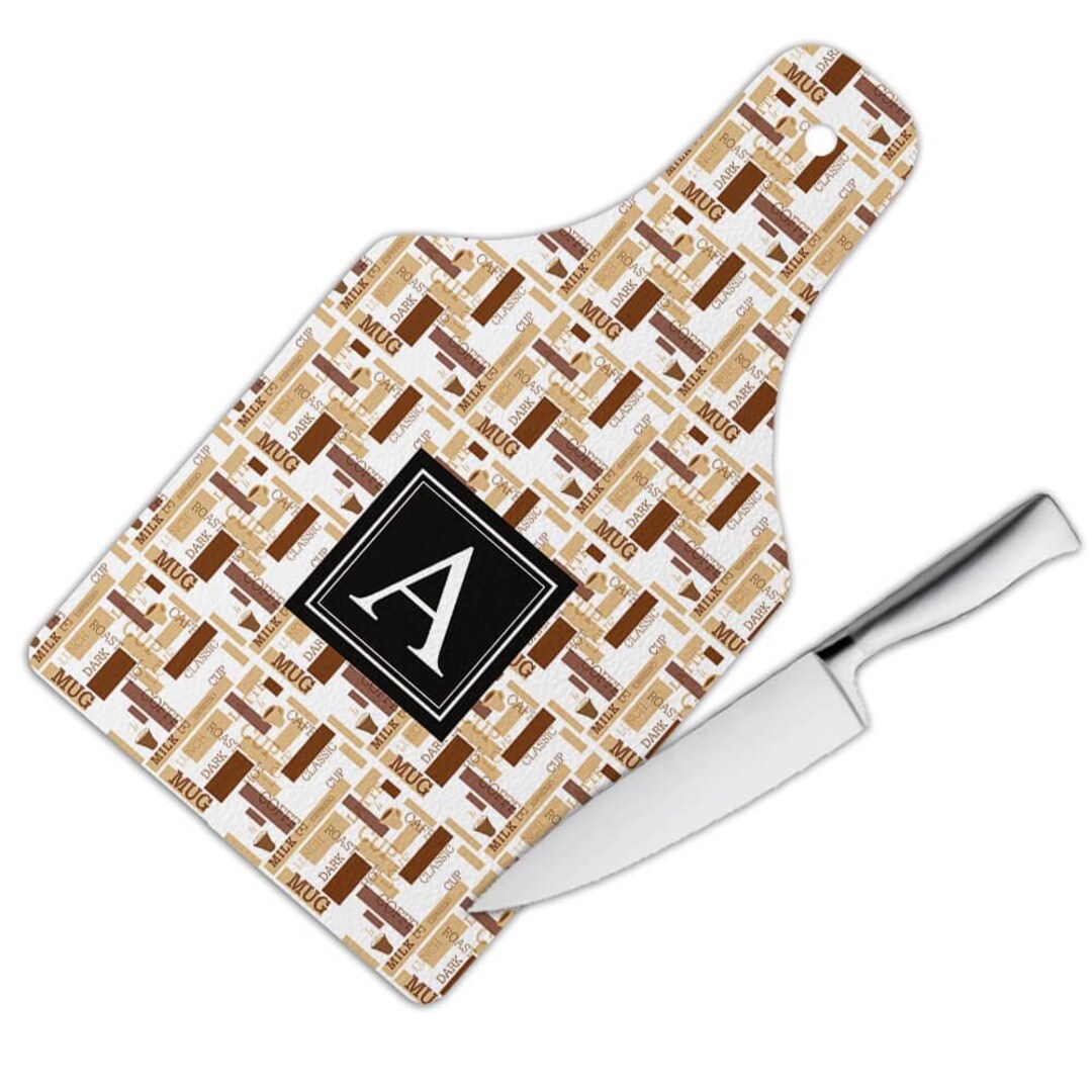 Coffee Types Cutting Board Gift Cappuccino Color Pattern Latte Lunch ...
